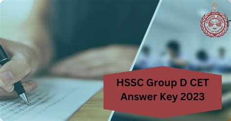 HSSC Group D CET Answer Key 2023