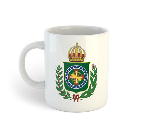 Brasão do Império do Brasil e Ave Glória Ave Império Caneca de porcelana