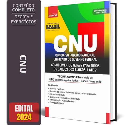 Apostila CNU 2024 Concurso Nacional Unificado Conhecimentos Gerais