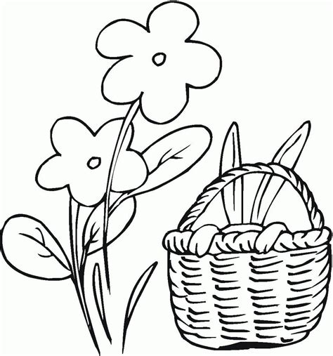 Dibujos De Canasta De Flores Imprimible Gratis Para Colorear Para