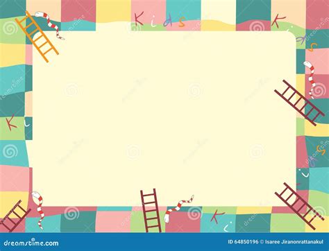 Het Spel Van De Ladderslang Grappig Kader Voor Kinderen Stock