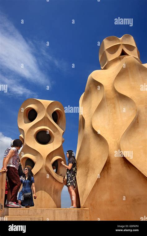 On the roof of La Pedrera Casa Milà one of the masterpieces by