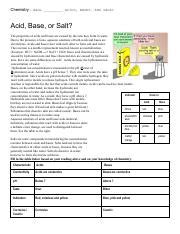 Acid Base Or Salt Pdf Chemistry Name Acids Bases And Salts Acid Base