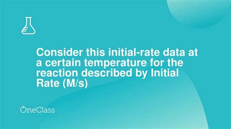 consider this initial rate data at a certain temperature for the reaction described by initial