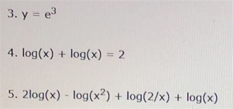 solved 3 4 log x log x 2 5 2log x logx2 log 2 x