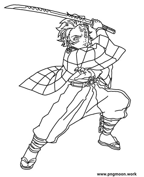 Dibujo De Tanjiro Demon Slayer Para Colorear Dibujos Para Colorear