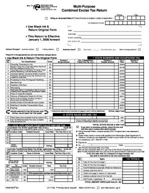 Fillable Online Dor Wa Multi Purpose Combined Excise Tax Return Dor