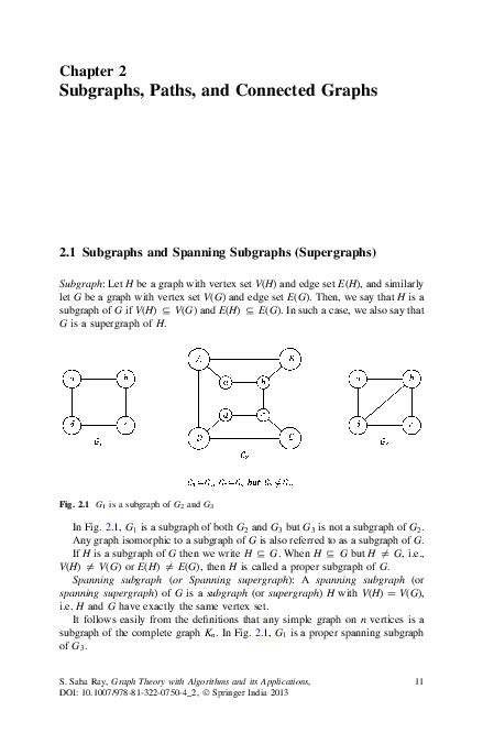 pdf subgraphs paths and connected graphs 2 1 subgraphs and spanning subgraphs supergraphs
