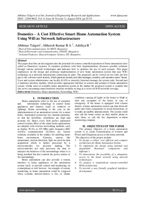 pdf domotics a cost effective smart home automation system using wifi as network