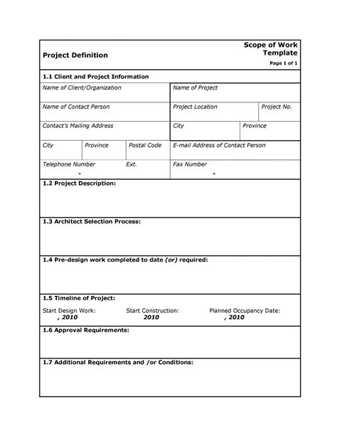 Sample Readytouse Scope Of Work Templates Examples Bathroom