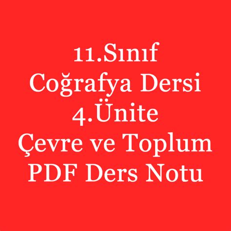 PDF Ders Notları ve Konu Ünite Özetleri
