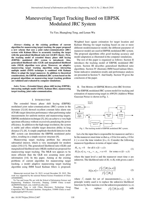 pdf maneuvering target tracking based on ebpsk modulated jrc system