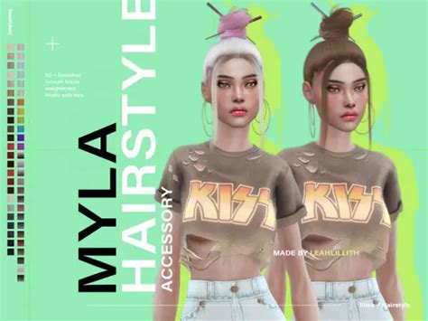 The Sims Resource Myla Hair By Leah Lillith Sims 4 Hairs