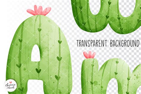 Cactus Alphabets And Numbers Clipart Cactus Alphabet Etsy