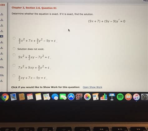 solved determine whether the equation is exact if it is