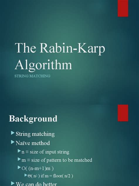 an efficient string matching algorithm the rabin karp algorithm pdf mathematical logic