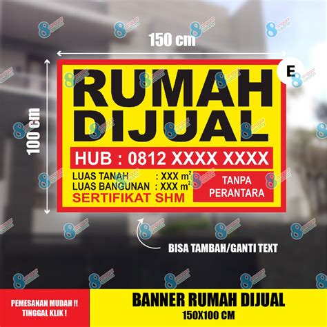 Jual Banner Spanduk Rumah Dijual Rumah Disewakan Rumah Dikontrakan