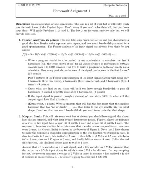 homework assignment 1