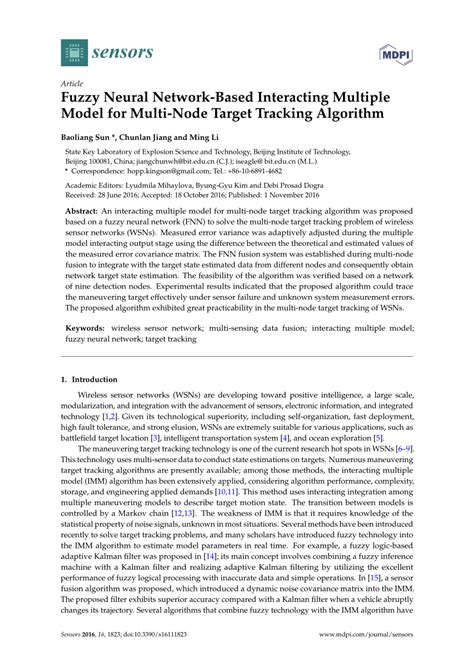 pdf fuzzy neural network based interacting multiple model for multi node target tracking algorithm