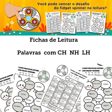 Fichas De Leitura Palavras Ch Nh Ou Lh