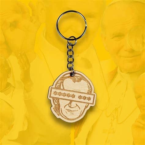 Rzułty brelok Osiem Gwiazd Lubie Psy Jan Paweł 2 Rzulty z miłości