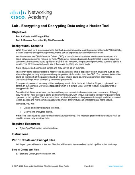 Lab Of Encrypting And Decrypting Objectives Part Create
