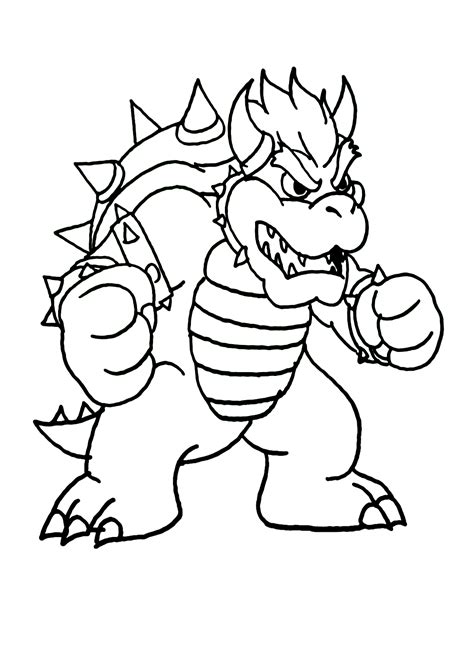 Printable Bowser Mario Coloring Page Free Printable Coloring Pages