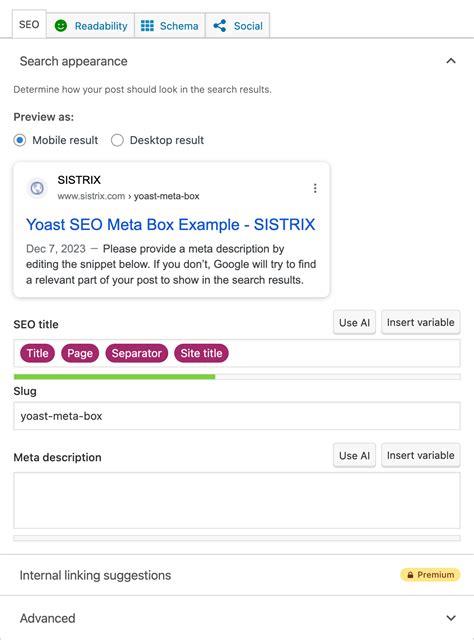 Meta Description In Wordpress Step By Step Guide Sistrix