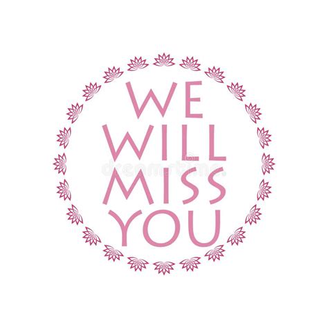 We Will Miss You Template Isolated On White Background Stock Vector