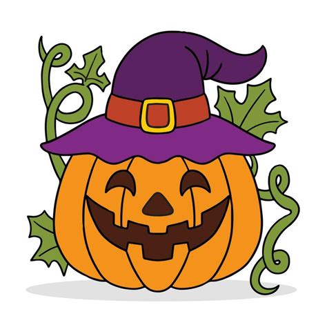 Halloween Pumpkin Vector Cartoon Illustration Halloween Scary Pumpkin