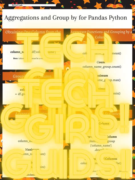 python pandas cheat sheet aggregation and group by functions etsy