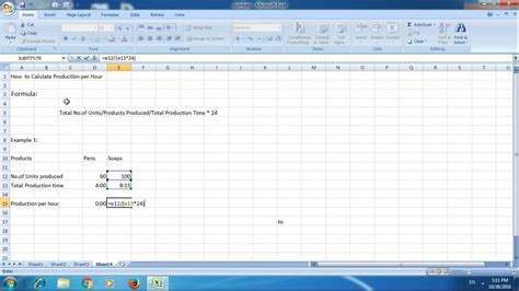 Excel How To Calculate Production Per Hour YouTube