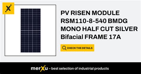 PV RISEN MODULE RSM110 8 540 BMDG MONO HALF CUT SILVER Bifacial FRAME