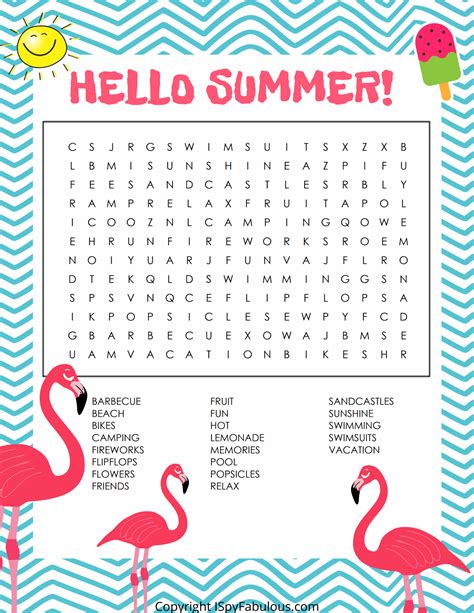 Summer Printable Word Searches