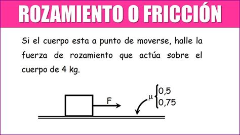 Si El Cuerpo Esta A Punto De Moverse Halle La Fuerza De Rozamiento Que