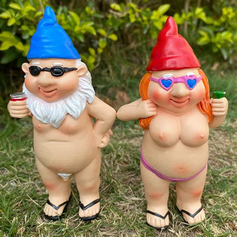 Mini Pcs Funny Naked Garden Gnomes Outdoor Statues Naughty Gnomes