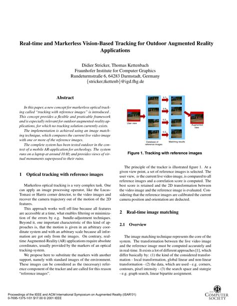 pdf real time and markerless vision based tracking for outdoor augmented reality applications
