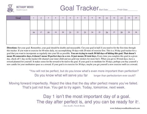 Free Printable Goal Tracker Templates Excel PDF Word