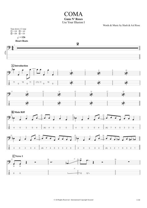 Coma Tab By Guns N Roses Guitar Pro Full Score MySongBook