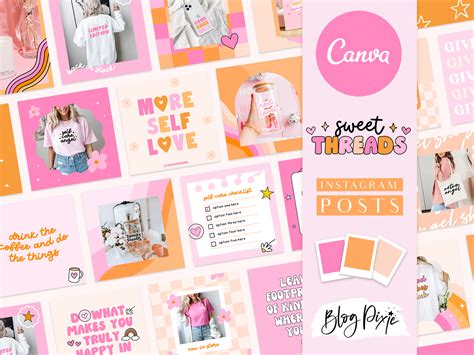 Pink Retro Instagram Post Templates Edit In Canva Blog Pixie