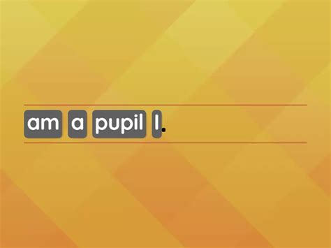 Verb To Be Sentences Unjumble