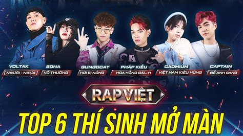 TOP 6 THÍ SINH RAP VIỆT MÙA 3 TẬP 1 YouTube