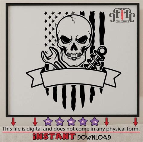 Skull Mechanic Svg Png Skull Svg Wrenches Svg Tools Svg Repair