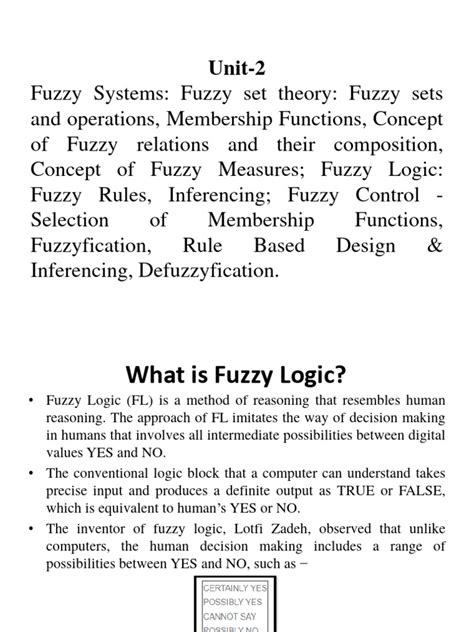unit ii fuzzy logic cs pdf fuzzy logic logic