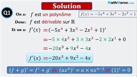 D Rivabilit D Une Fonction Exercices Corrig S