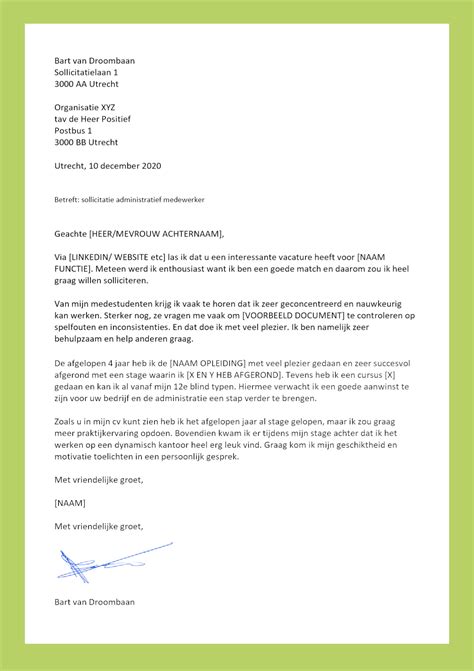 Sollicitatiebrief Voor Een Starter Voorbeelden En Tips Beaks Nl