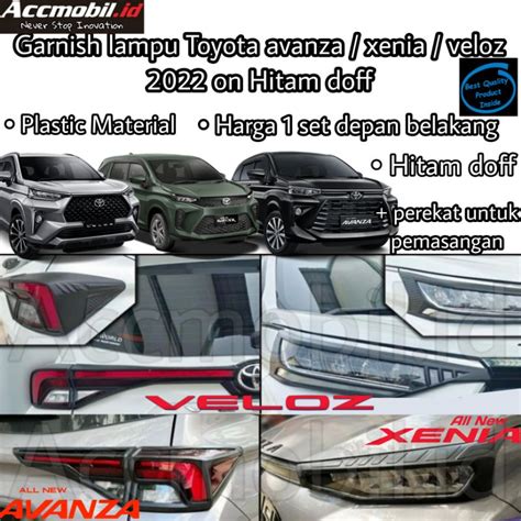 Jual Paket Garnish Lampu Depan Belakang All New Avanza Xenia Veloz 2022