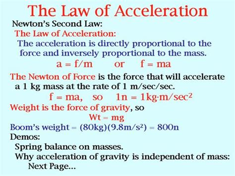 Law Of Acceleration Examples