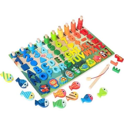 Jouet Puzzle Montessori En Bois 6 En 1 Jeu Ducatif Enfants Apprendre