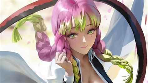 Green Eyes Mitsuri Kanroji K Hd Demon Slayer Kimetsu No Yaiba